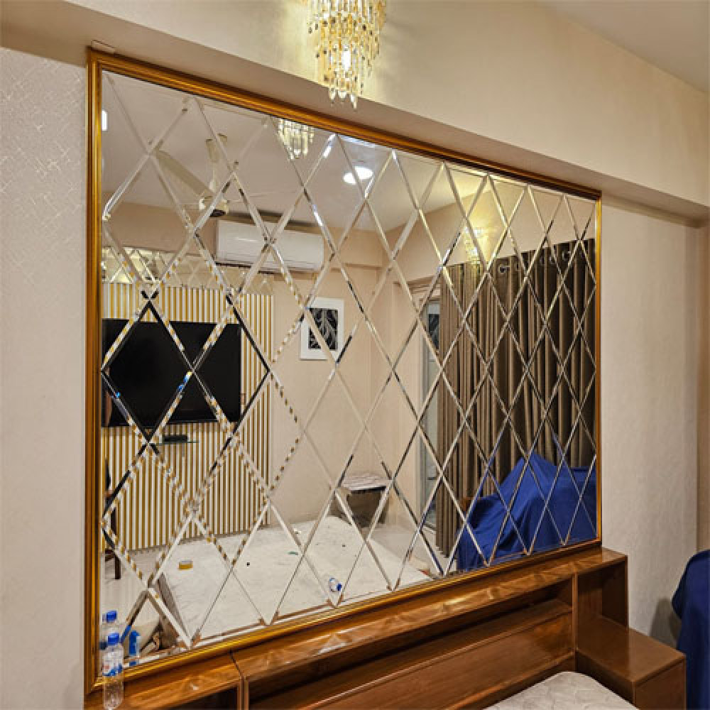 Diamond cut beveled mirror Dm001