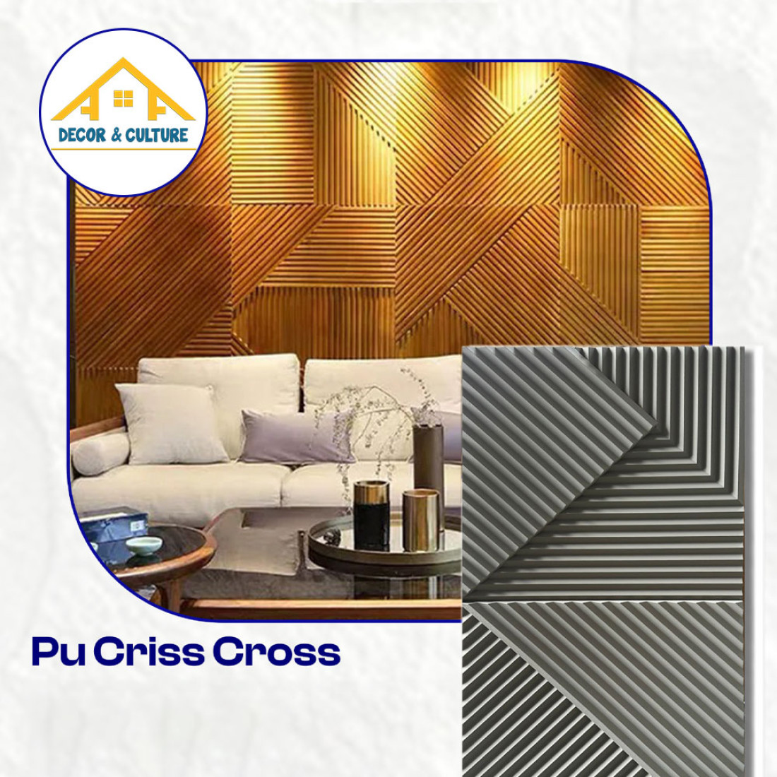 PU Criss Cross Stone Wall Panel Price in BD - Waterproof, Easy Install